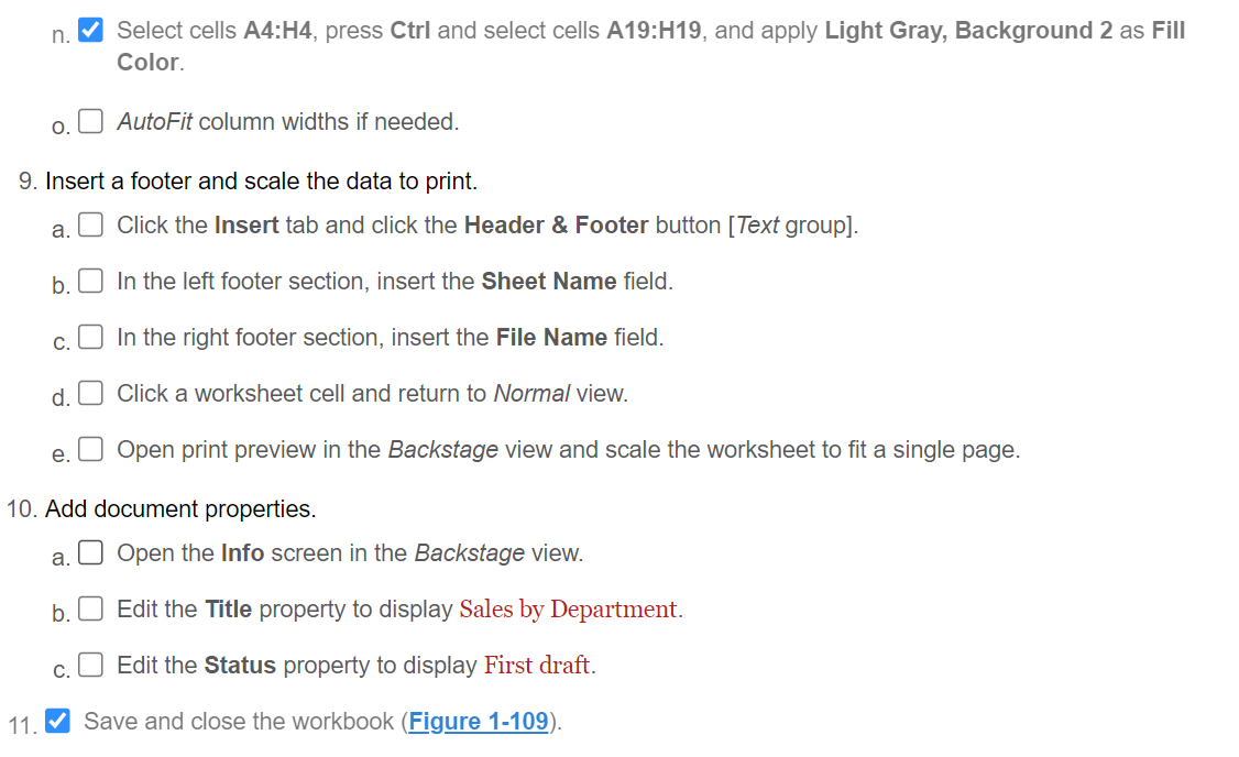 Solved n. ﻿Select cells A4:H4, ﻿press Ctrl and select cells | Chegg.com