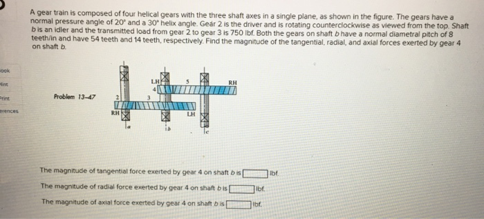 Solved A gear train is composed of four helical gears with | Chegg.com