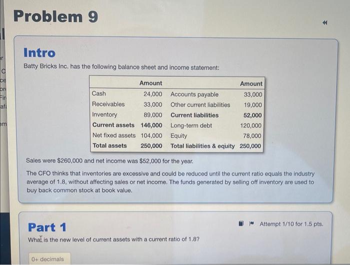 Solved Batty Bricks Inc. has the following balance sheet and | Chegg.com