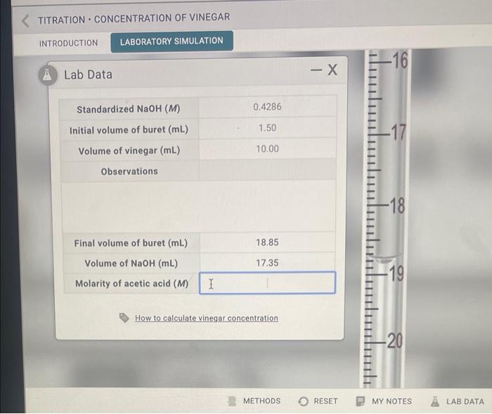 Solved How to calculate vinegar concentration | Chegg.com