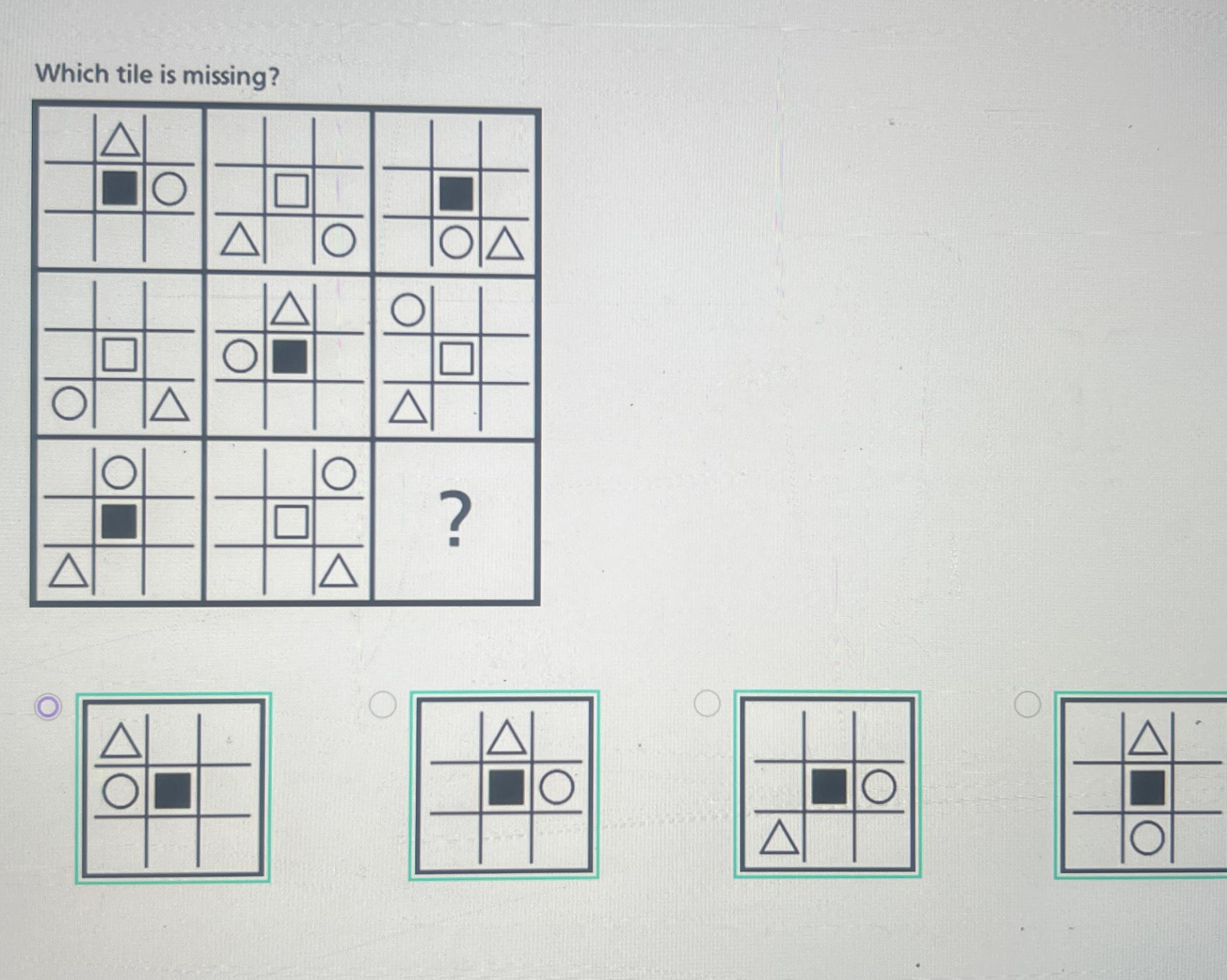 Solved Which tile is mising? | Chegg.com
