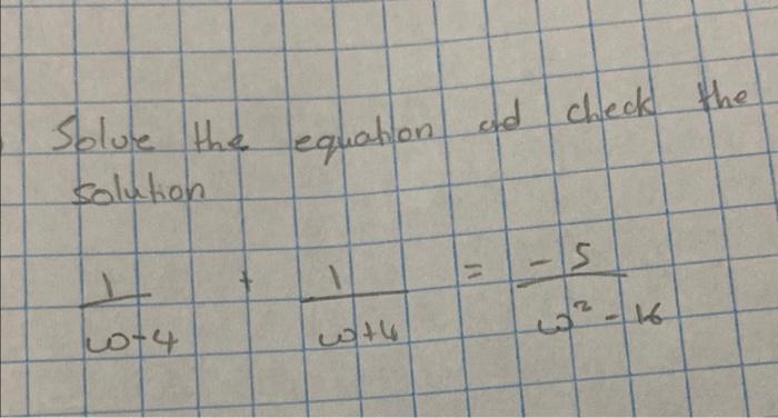 Solved Solue the equation ad check the solution | Chegg.com