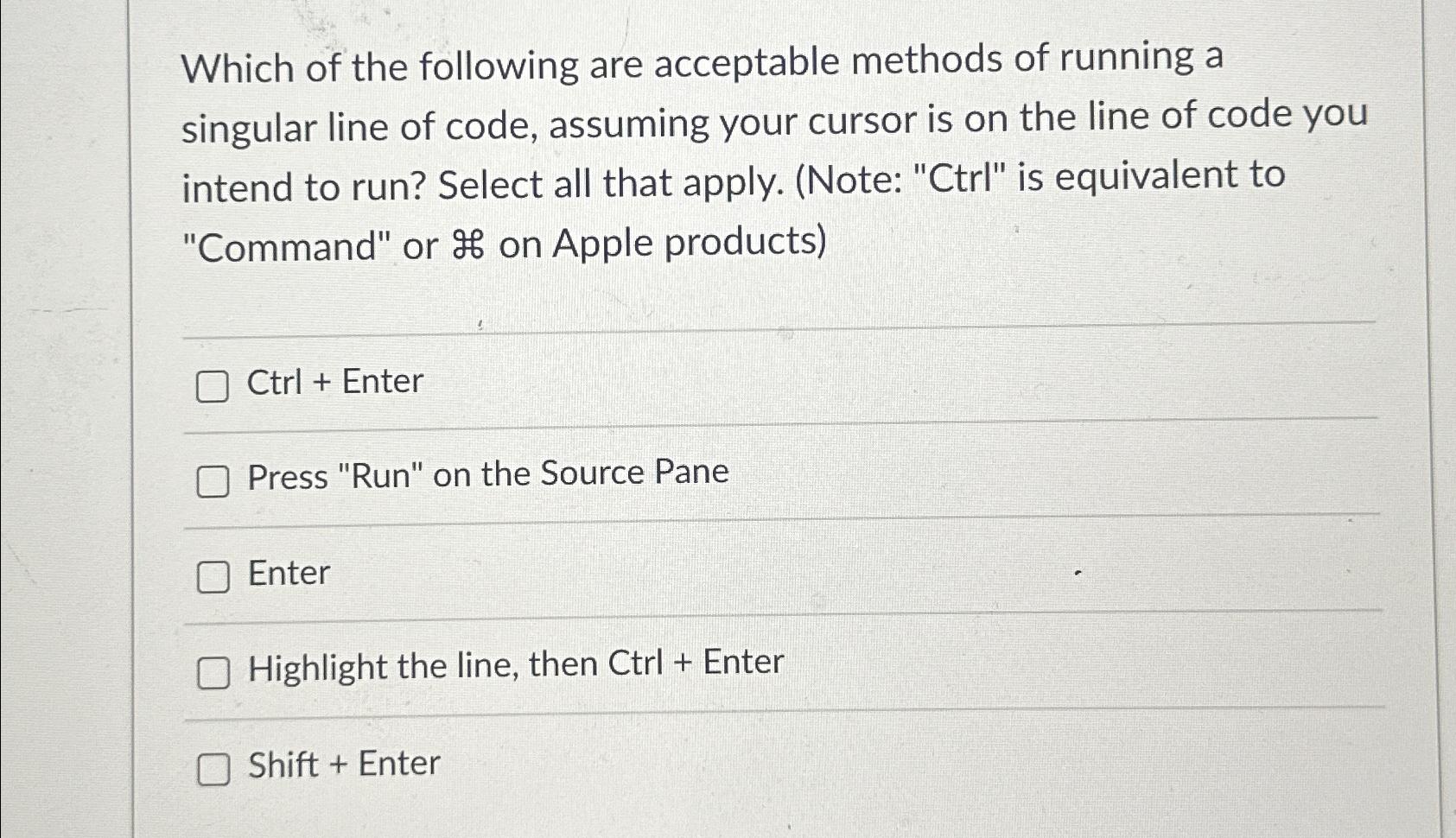 Solved Which of the following are acceptable methods of | Chegg.com