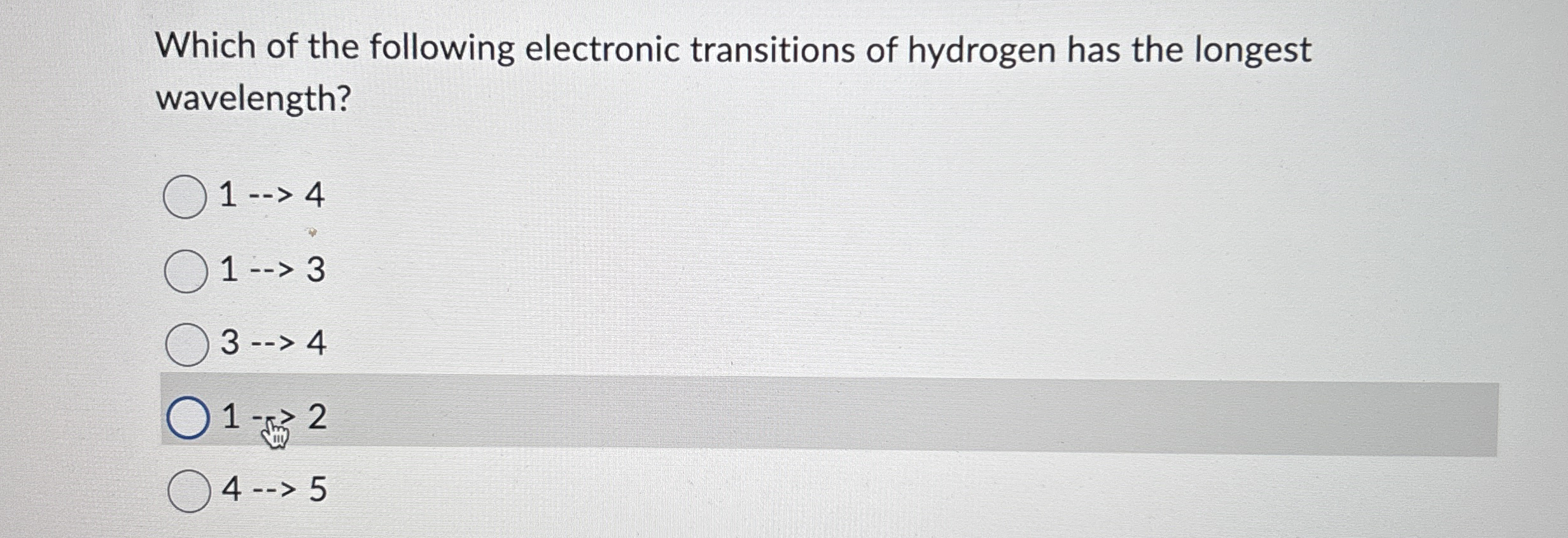 Solved Which of the following electronic transitions of | Chegg.com