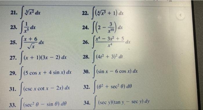 Solved Finding an Indefinite Integral In Exercises 15-36, | Chegg.com