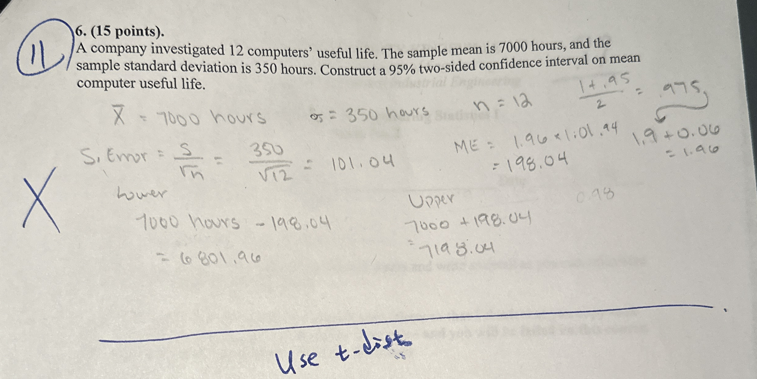 Solved (15 ﻿points).A company investigated 12 ﻿computers' | Chegg.com
