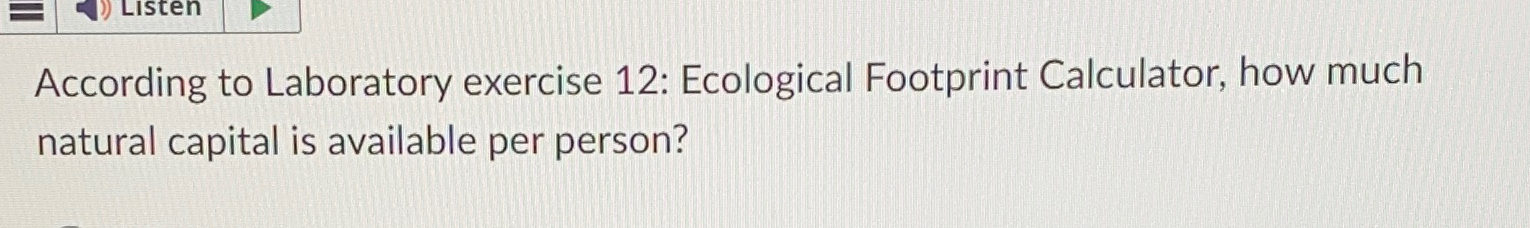 Solved According to Laboratory exercise 12: Ecological | Chegg.com
