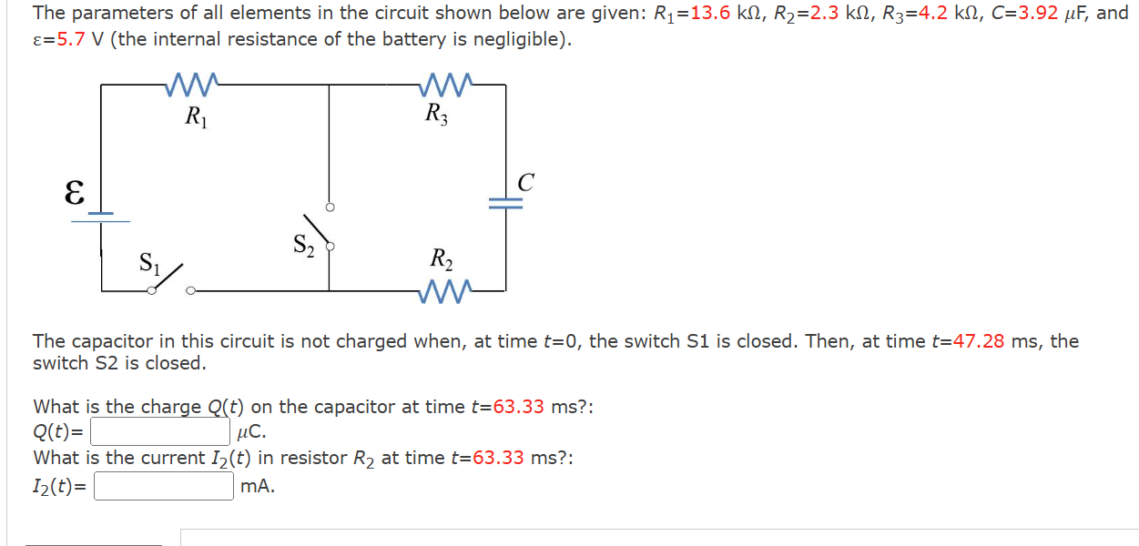 Solved The parameters of all elements in the circuit shown | Chegg.com