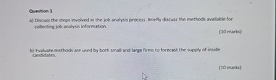 Solved Question 1a) ﻿Discuss the steps involved in the job | Chegg.com