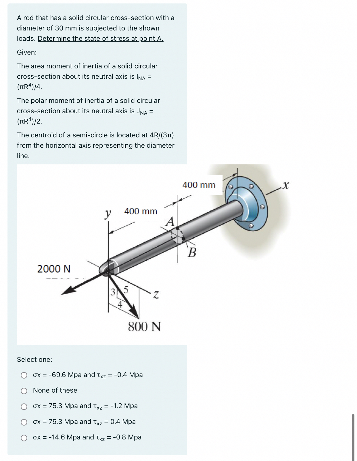 Solved A rod that has a solid circular cross-section with a | Chegg.com