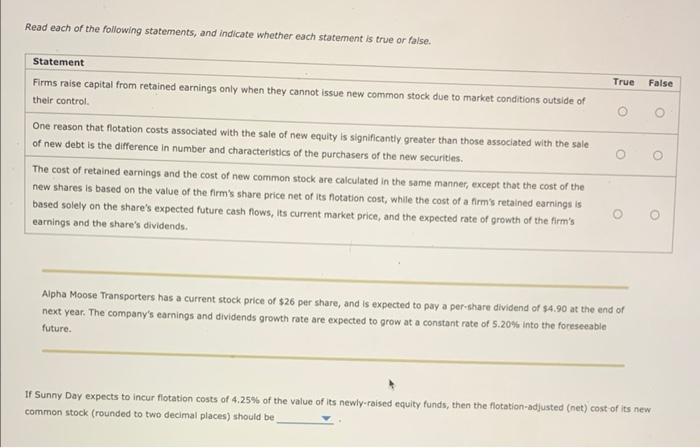 Solved Read each of the following statements, and indicate | Chegg.com