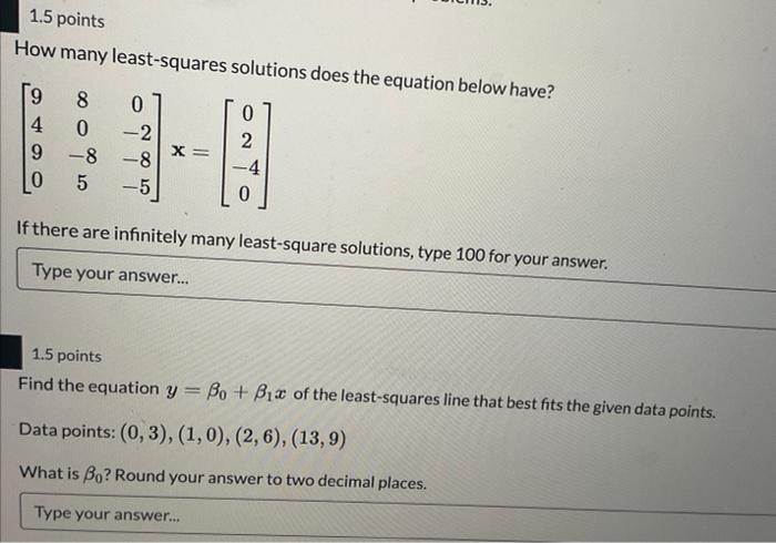 Solved How many least-squares solutions does the equation | Chegg.com