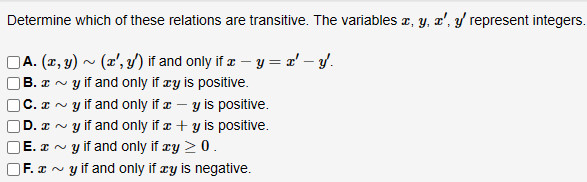 Solved Determine which of these relations are transitive. | Chegg.com