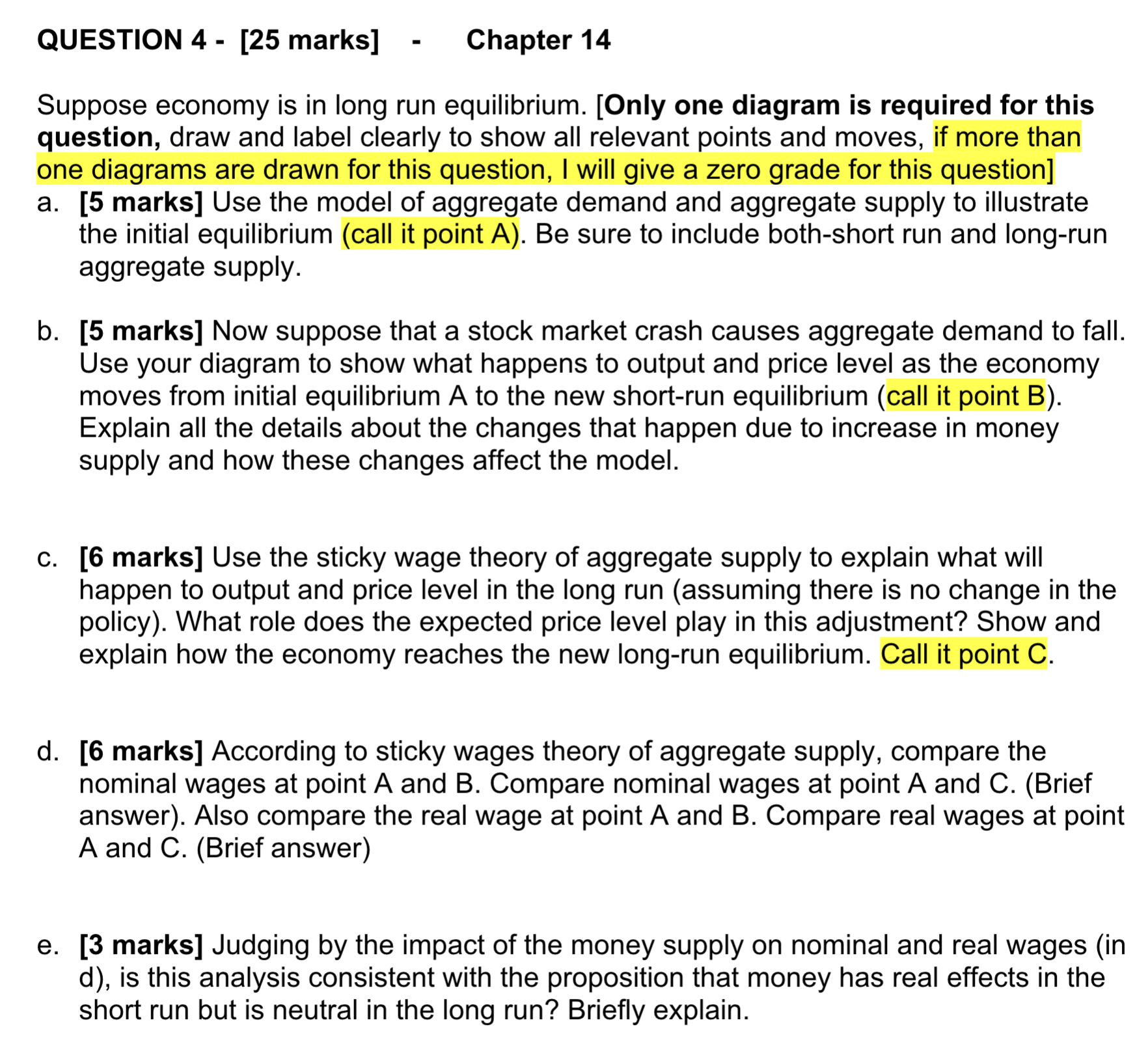Solved QUESTION 4 - [25 ﻿marks] - ﻿Chapter 14Suppose economy | Chegg.com