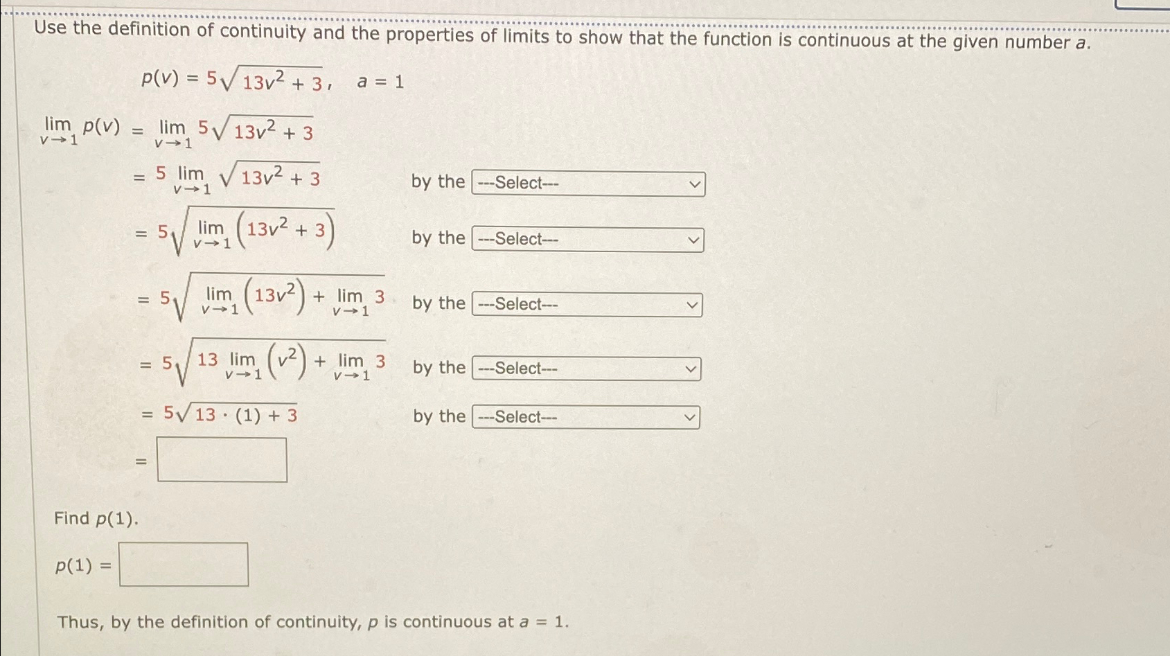 Solved Use the definition of continuity and the properties | Chegg.com
