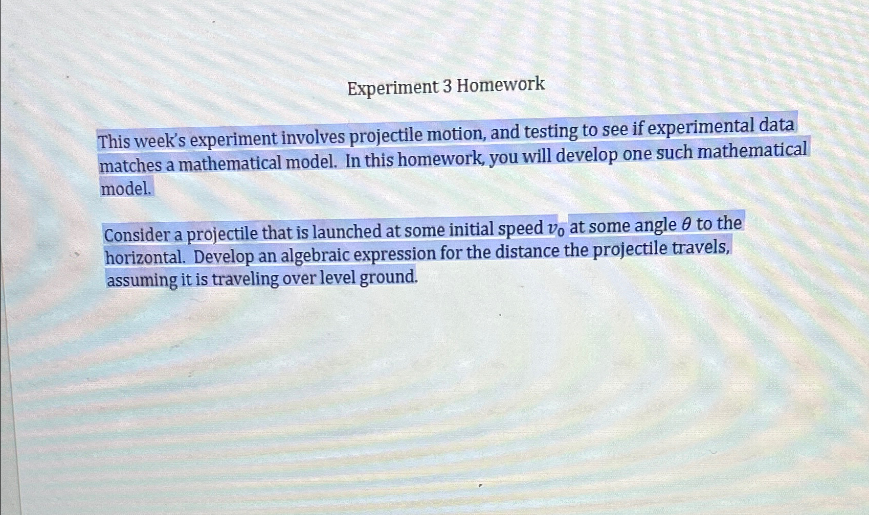 Solved Experiment 3 ﻿HomeworkThis week's experiment involves | Chegg.com
