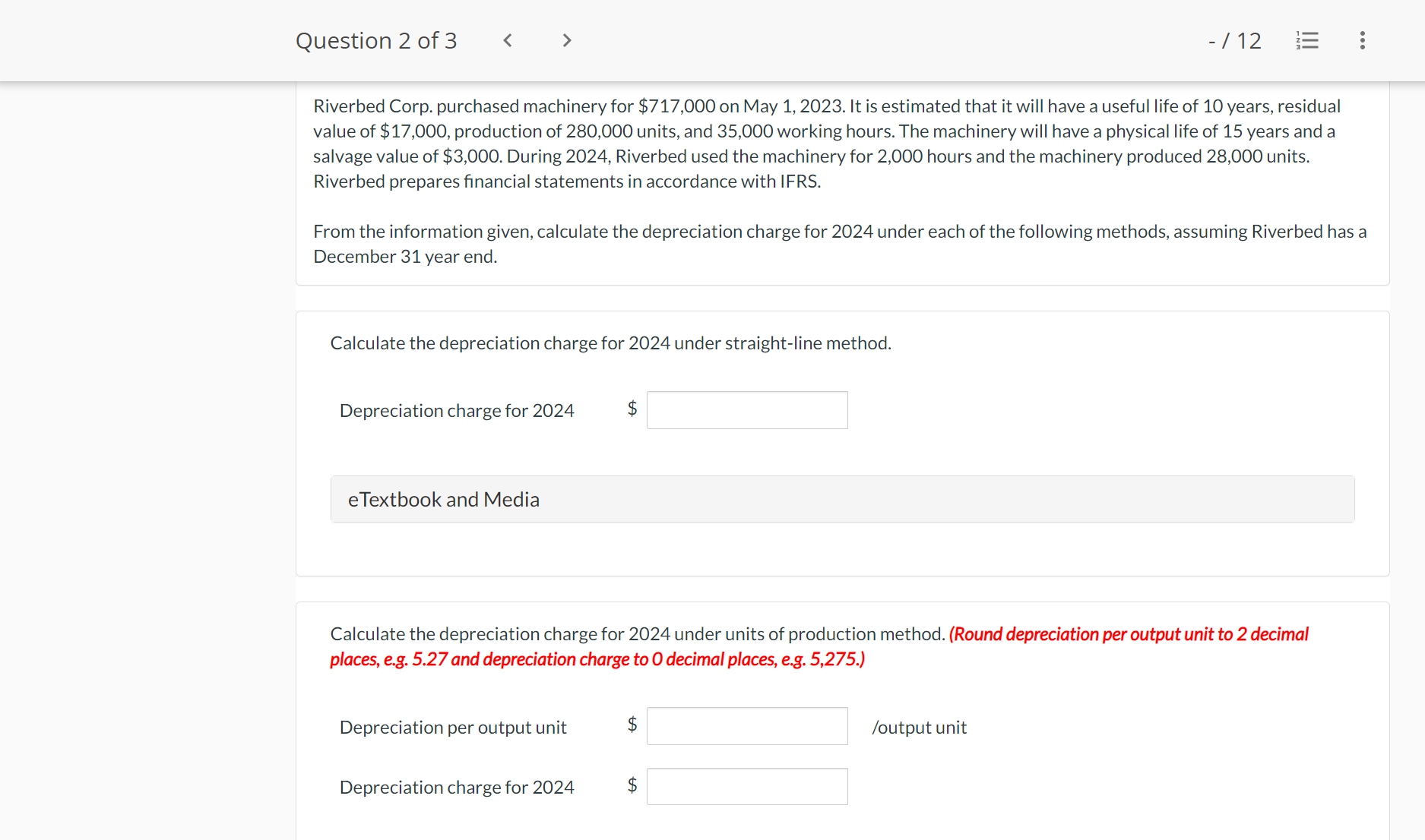 Solved Calculate the depreciation charge for 2024 ﻿under | Chegg.com