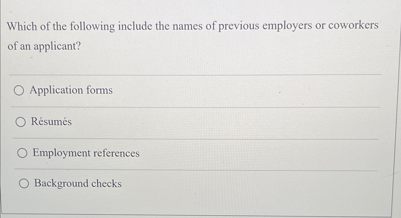 Solved Which of the following include the names of previous | Chegg.com