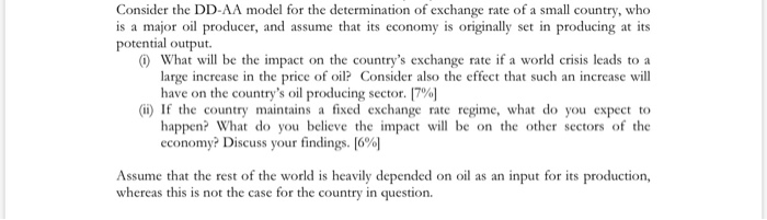 Solved Consider the DD-AA model for the determination of | Chegg.com