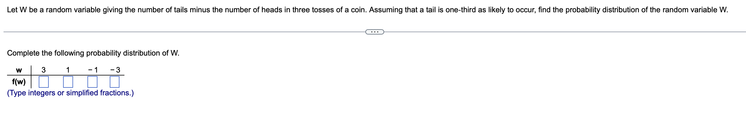 Let W be ﻿a random variable giving the number of | Chegg.com