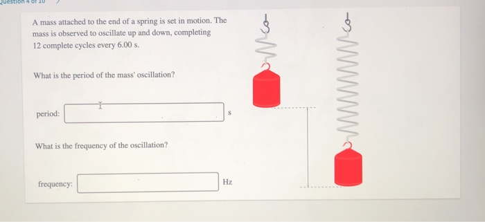 Solved A mass attached to the end of a spring is set in | Chegg.com