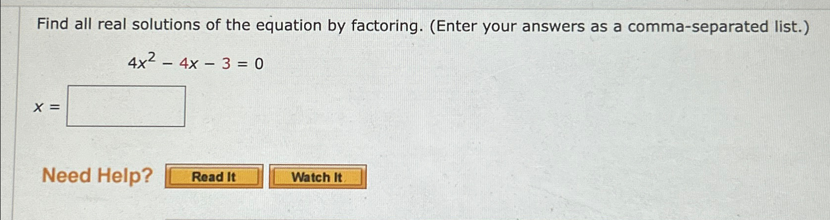 Solved Find all real solutions of the equation by factoring. | Chegg.com