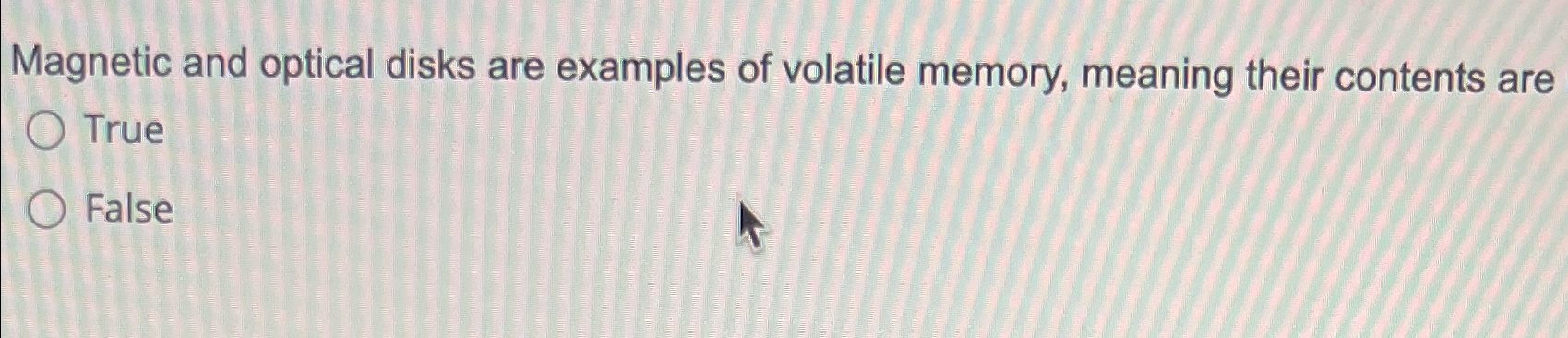 Solved Magnetic and optical disks are examples of volatile | Chegg.com