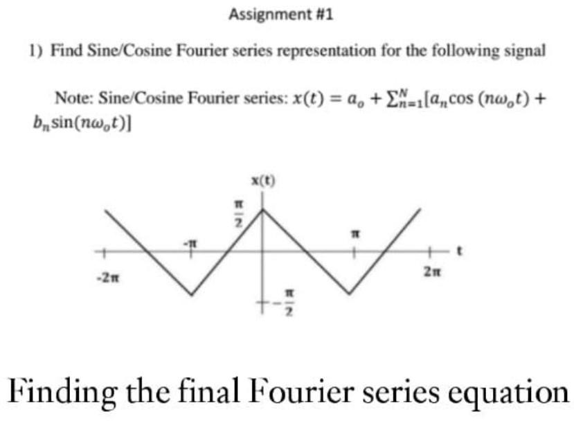 Solved 1) Find Sine/Cosine Fourier series representation for | Chegg.com