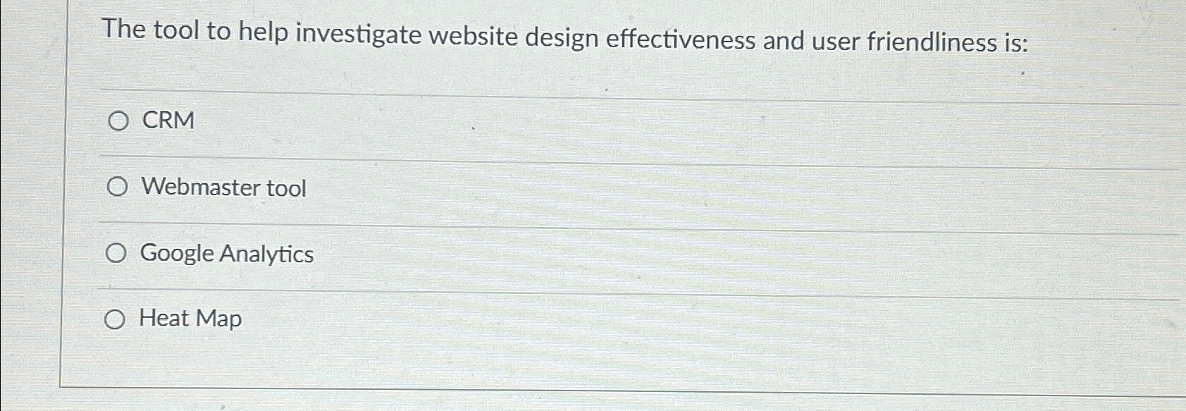 Solved The tool to help investigate website design | Chegg.com