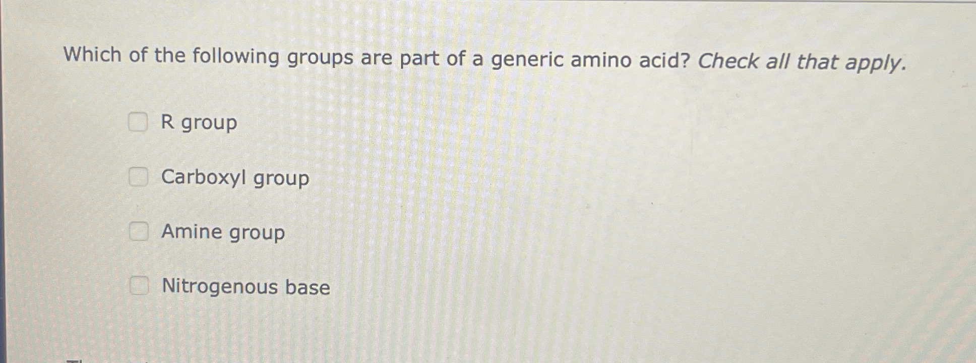 Solved Which of the following groups are part of a generic | Chegg.com
