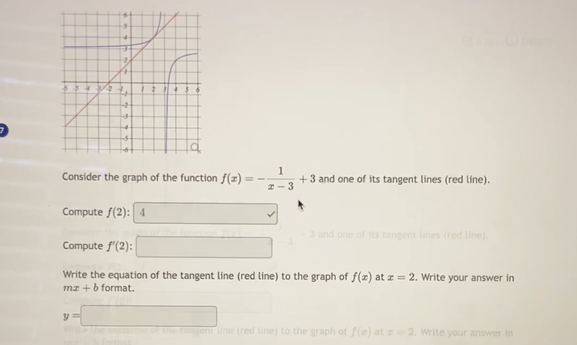 Solved Consider the graph of the function f(x)=-1x-3+3 ﻿and | Chegg.com