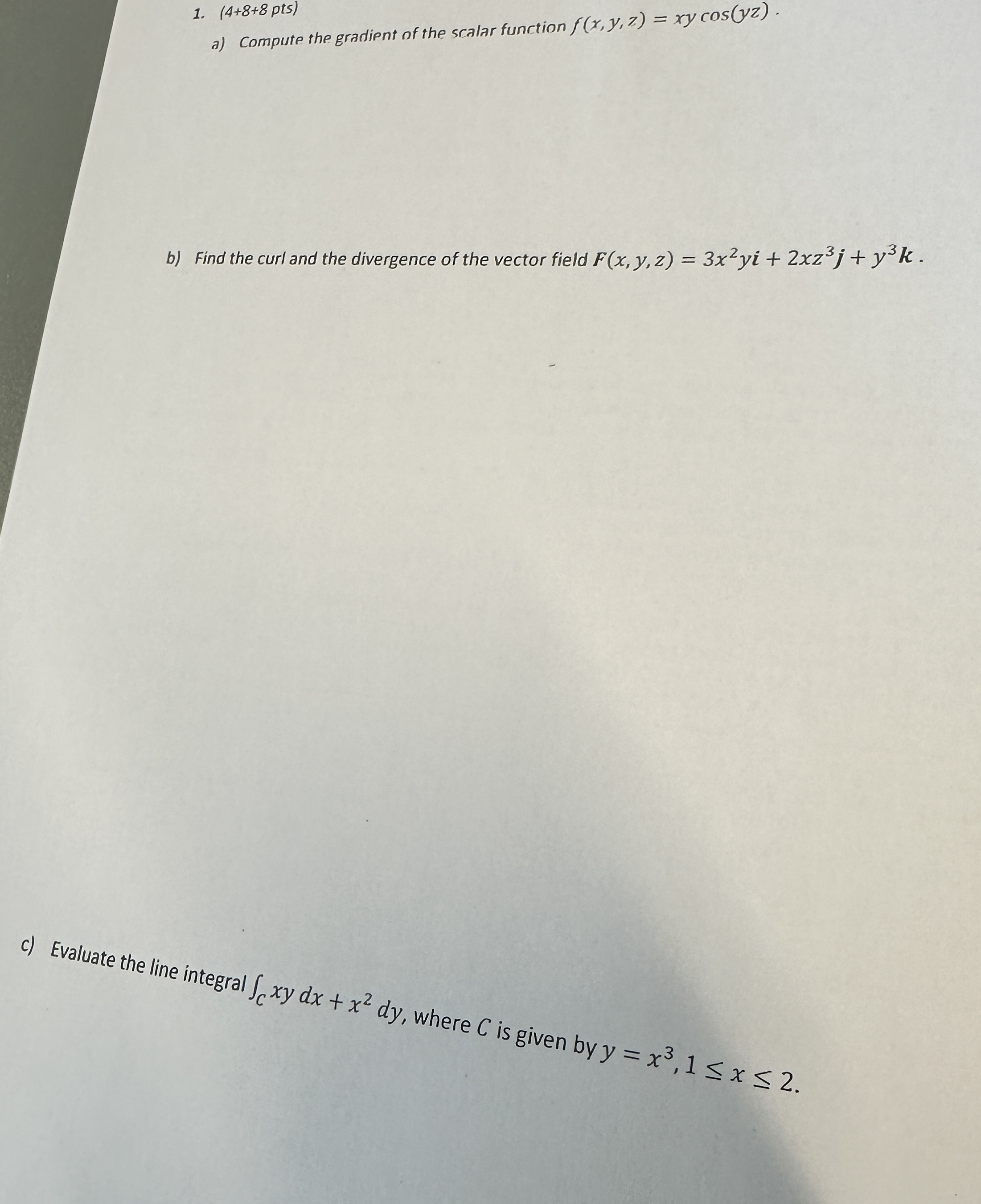 Solved (4+8+8pts)a) ﻿Compute the gradient of the scalar | Chegg.com