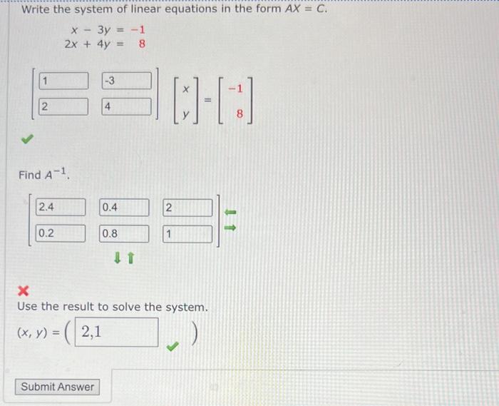 Solved Write the system of linear equations in the form | Chegg.com