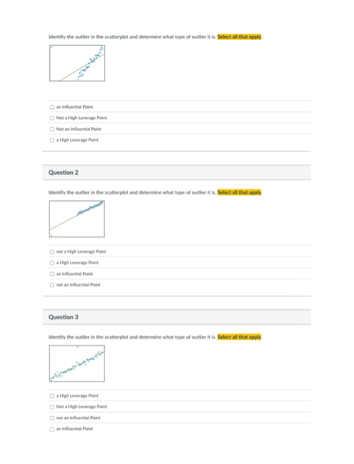 Solved Identify the outlier in the scatterplot and determine | Chegg.com