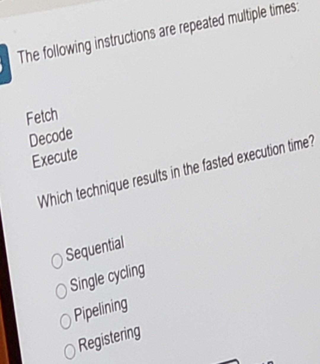 Solved The following instructions are repeated multiple | Chegg.com