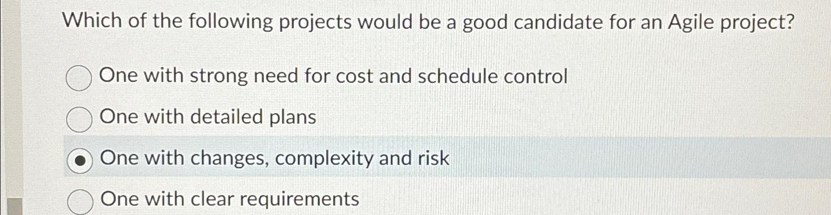 Solved Which of the following projects would be a good | Chegg.com