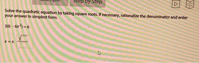 Solved Solve the quadratic equation by taking square roots. | Chegg.com