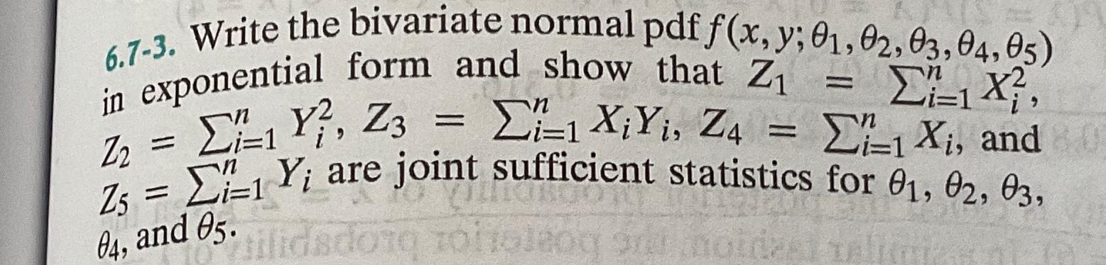 Solved 6.7-3. ﻿Write the bivariate normal pdf | Chegg.com