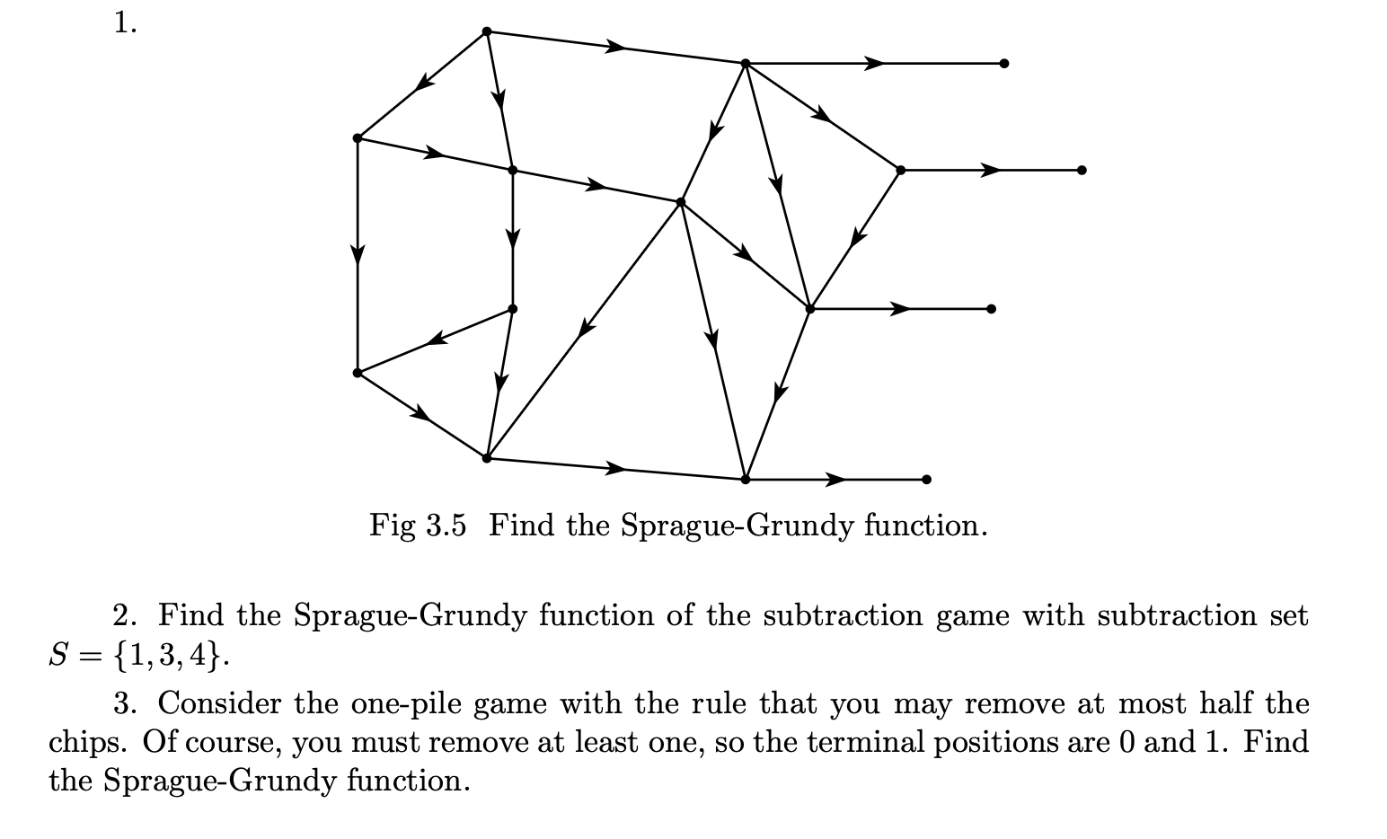 Solved Hig 3.๖ ﻿Hind the sprague-Girundy tunction.2. ﻿Find | Chegg.com