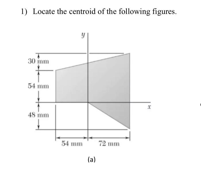 Solved 1) Locate the centroid of the following figures. 30 | Chegg.com