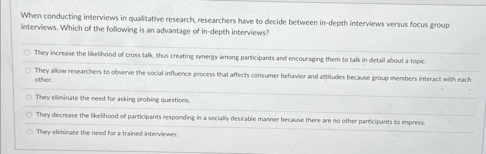 Solved When conducting interviews in qualitative research, | Chegg.com