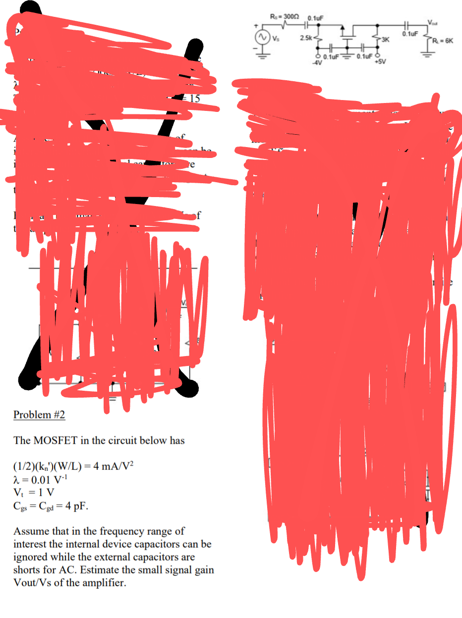 Solved 2Problem #2The MOSFET in the circuit below | Chegg.com