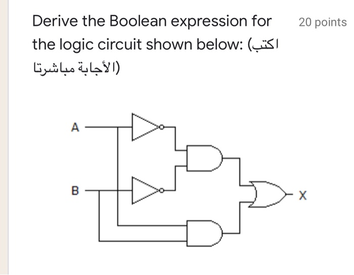 Solved 20 points Derive the Boolean expression for the logic | Chegg.com