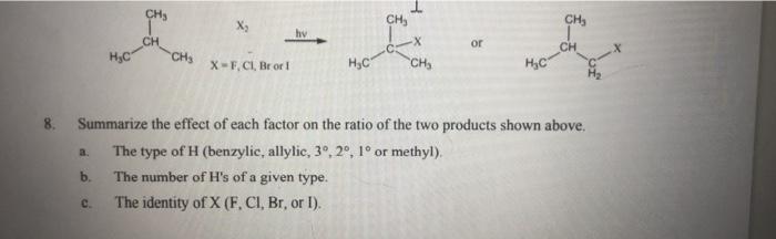 Solved CHE 1 CH, X, CH, hv CH X or X H₂C" CH X-F.CI, Bror! | Chegg.com