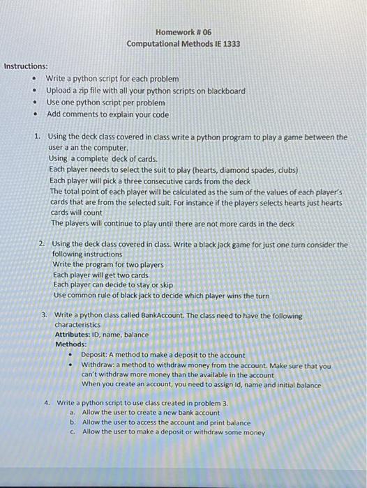 Solved Homework 06 Computational Methods Ie 1333 0479