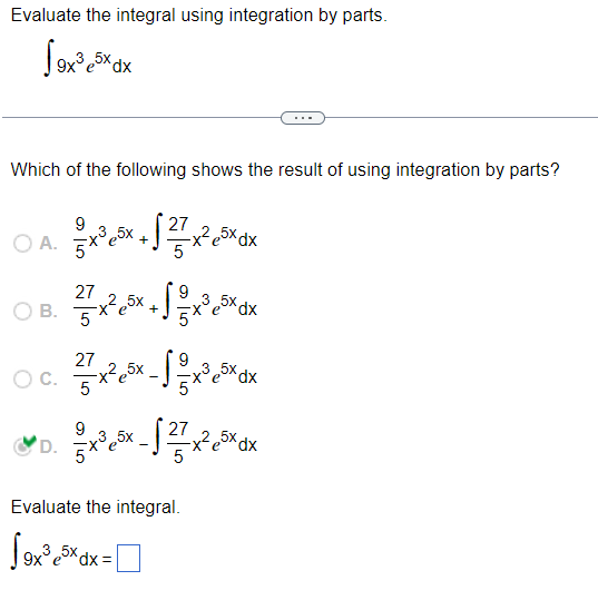 Solved Evaluate the integral using integration by | Chegg.com