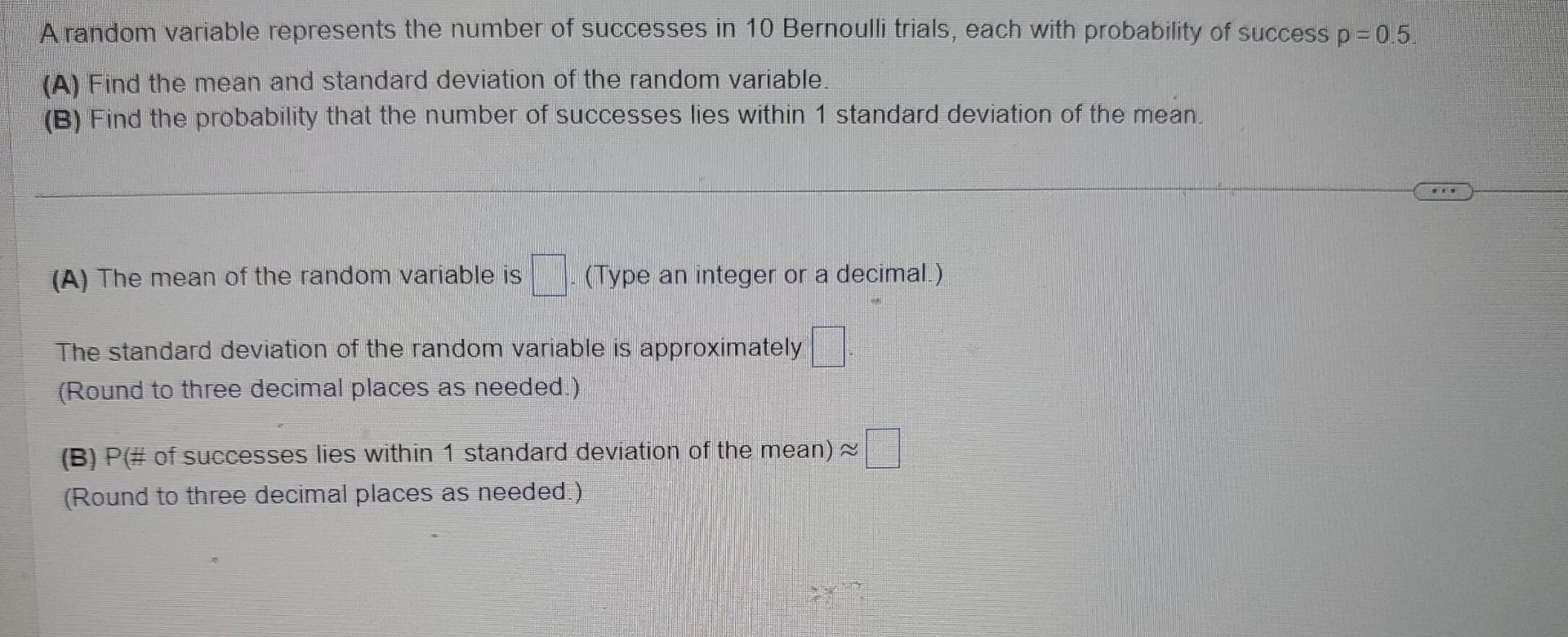 Solved A random variable represents the number of successes | Chegg.com