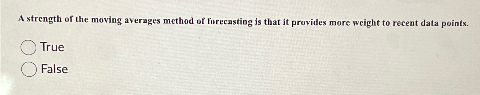 Solved A strength of the moving averages method of | Chegg.com