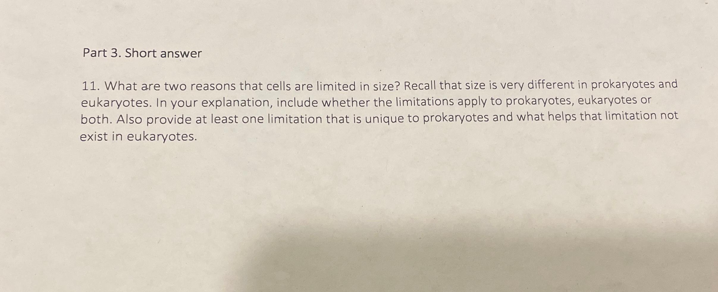 Solved Part 3. ﻿Short answer11. ﻿What are two reasons that | Chegg.com