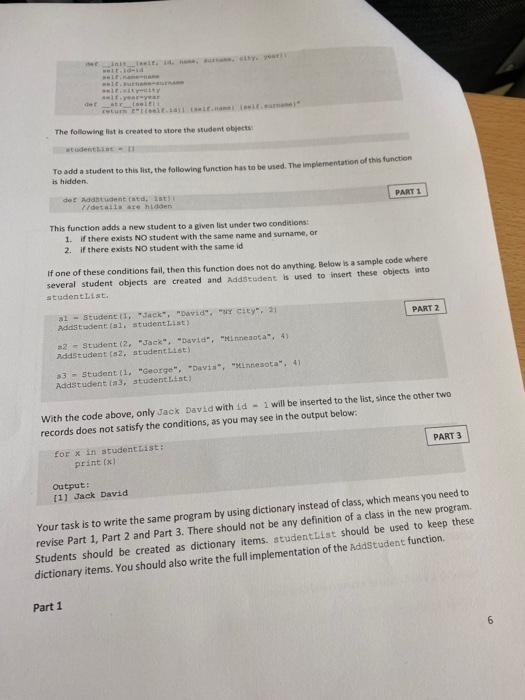 Solved The following list is created to store the student | Chegg.com